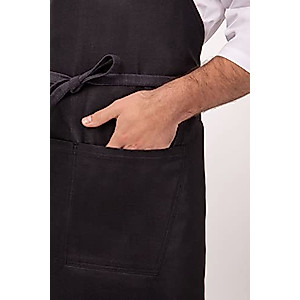 Chef Works Unisex Boulder Bib Apron, Purple Black, One Size
