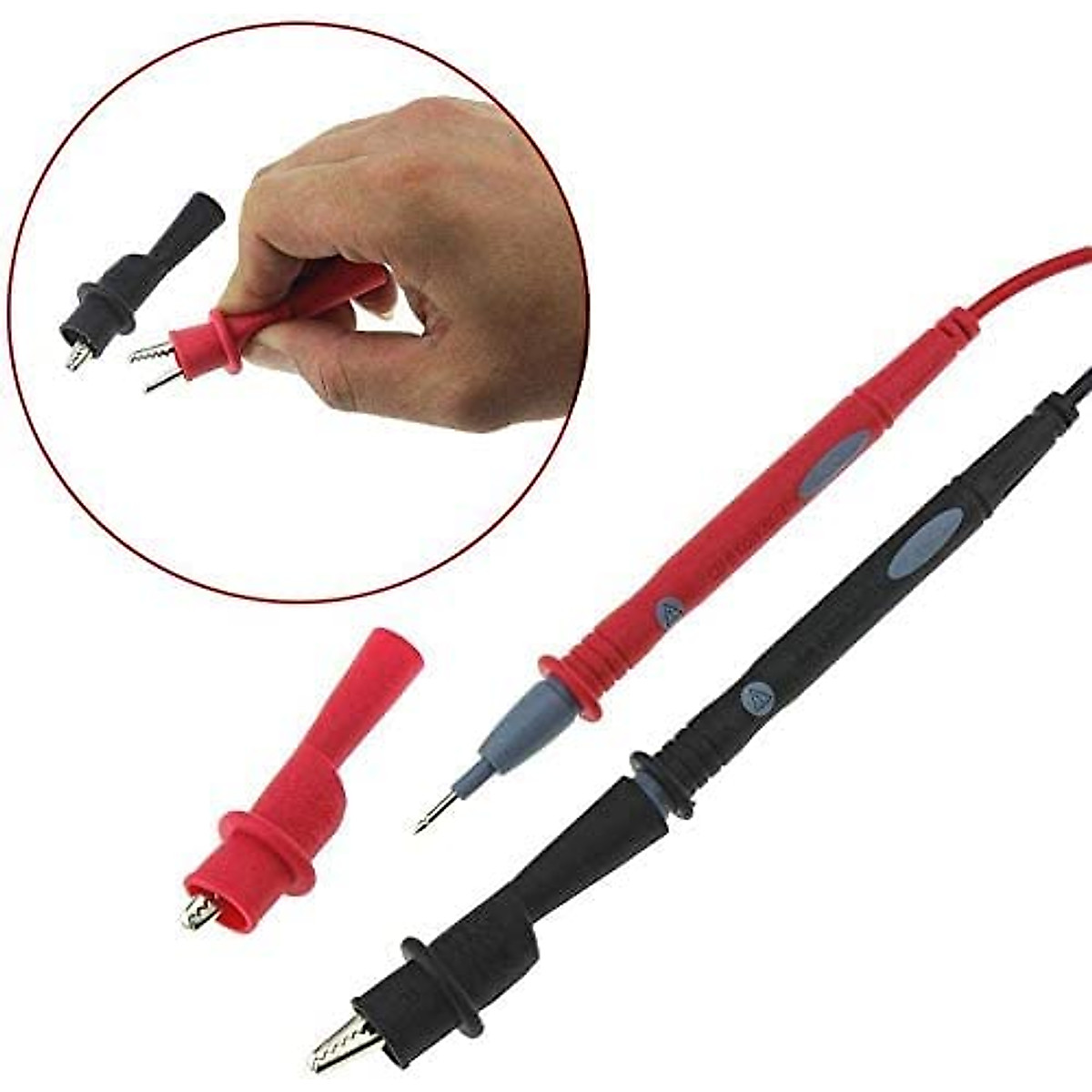 Replacemen Push-on Alligator Clips for Multimeter Test Lead,4 Pcs (4 PCS)