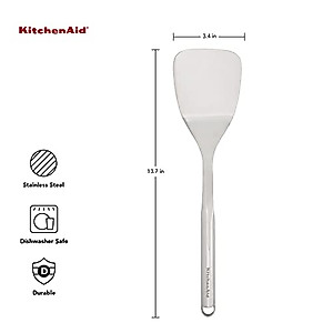 KitchenAid Premium Solid Turner with Hang Hook, 13.6-Inch, Stainless Steel
