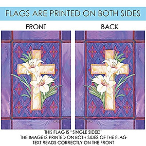 Toland Home Garden 112516 Lily & Cross Easter Flag 12x18 Inch Double Sided Easter Garden Flag for Outdoor House religious Flag Yard Decoration