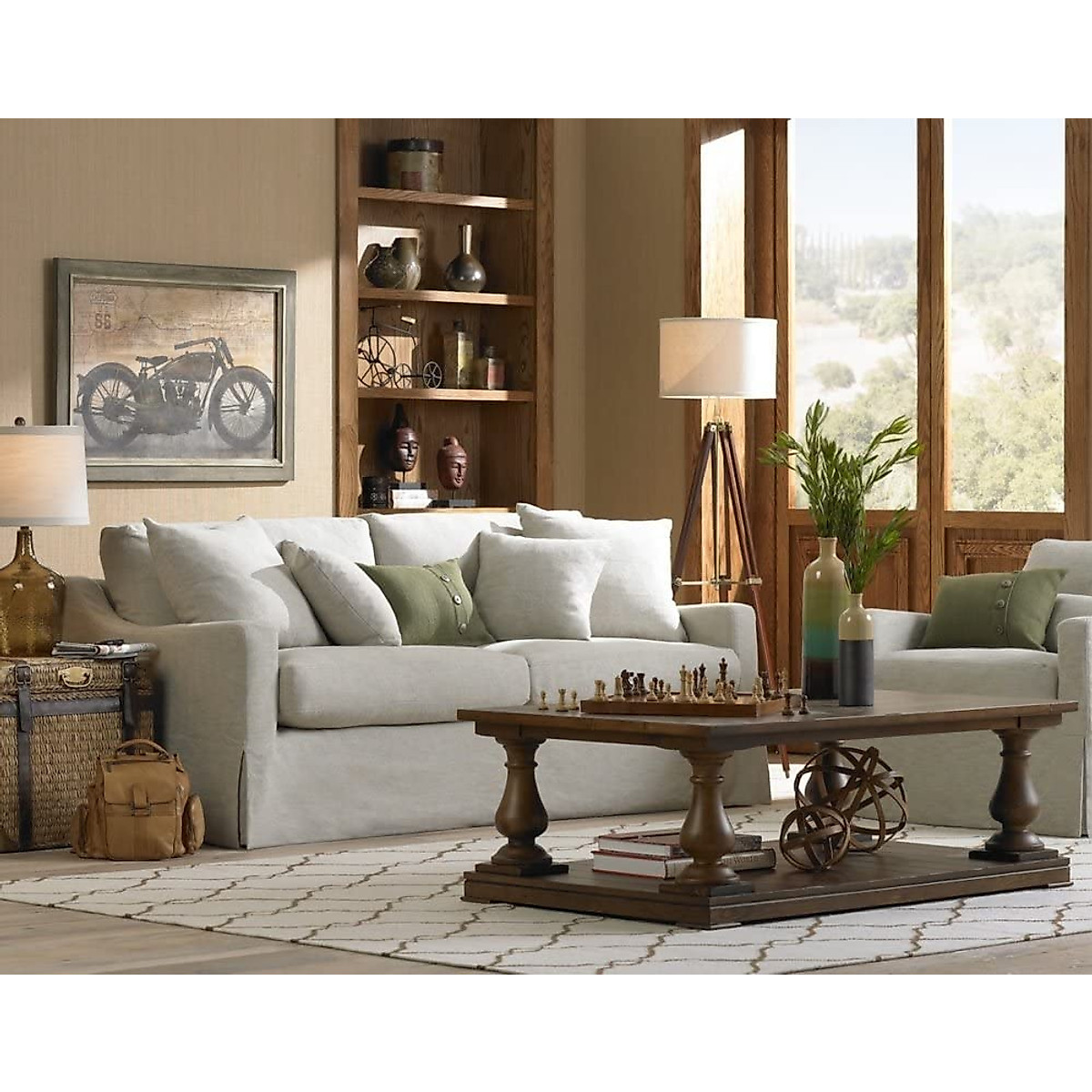 Cherry Finish Wood Surveyor Tripod Floor Lamp