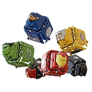 MARVEL Avengers Battle Cubes 2-Pack, Captain America VS Black Panther, Unleash Power, Launch Attack, 2 Cubes & 6 Tokens, RPS Auto-Battle System, Battle Cube APP, Collectible Pocket-Sized Game, Ages 5+
