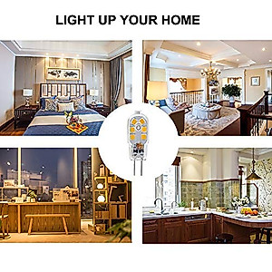 SumVibe G4 LED Bulb, 20W Halogen Bulb Replacement, 2 Watt G4 Bulbs Bi-Pin Base, AC/DC 12 Volt Warm White 3000K, Non-Dimmable, 10-Pack