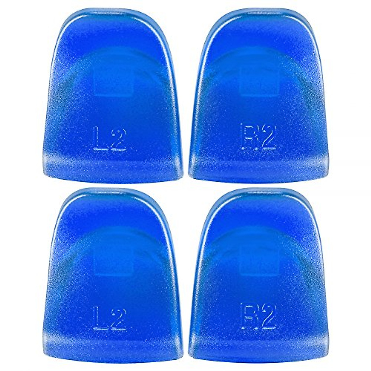 eXtremeRate Clear Blue 2 Pairs L2 R2 Buttons Extention Trigger for PS4 Controller, Game Improvement Adjusters Extenders for PS4 Controller JDM-030