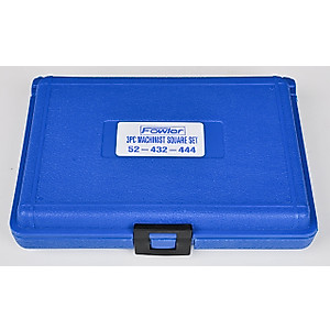 Fowler 52-432-246-0 Machinist Hardened Steel Square Set, 2", 3",4",and 6" Blade Size