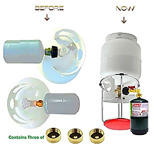MENSI Elbow Design QCC Type 1 Propane Refill Adapter with 3 Pieces of Bottle Thread Protection Cap Refiller Kit for 1 Pound Disposal Bottle