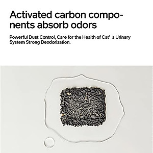 pidan Tofu Cat Litter Flushable Mixed Litter with Activated Carbon Bentonite, Odor Free Absorbent, Fast Drying, Selected Quality Pea Dregs, Solubility in Water, Vacuum Package(6L-5.3lb/Bag, 4bag)