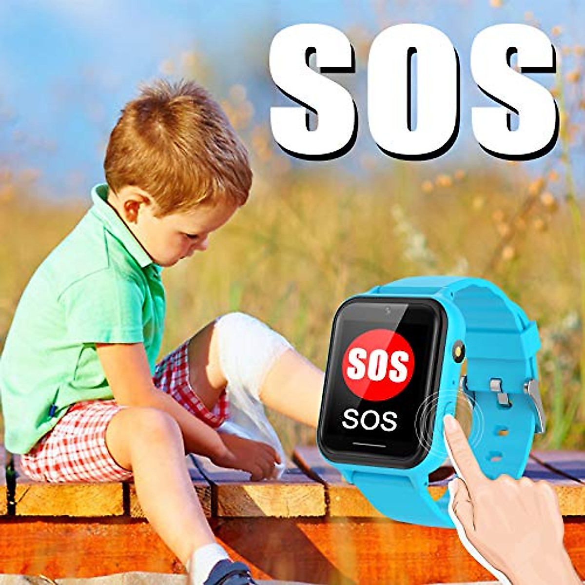 PTHTECHUS Kids Educational Smartwatch with SOS Call Games Music MP3 Flashlight Alarm 1.54-in Color Touchscreen Pedometer Watch is a Gift for Boys Girls Instead of Mobile Phone