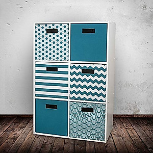 DII Collapsible Polyester Storage Cube, Honeycomb, Teal, Large