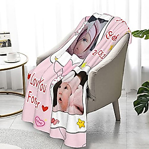 Resbai Personalized Photo Children's Memory Blanket, Custom Blankets with Photos, Customized Blankets with Pictures, Personalized BIFTS for Women Men Baby Child
