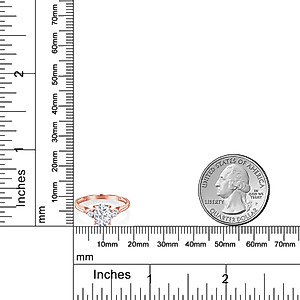 10K Rose Gold Forever Classic Moissanite by Charles & Colvard and Created Sapphire Engagement Solitaire Ring For Women | 1.60 Cttw | Available in size 5, 6, 7, 8, 9