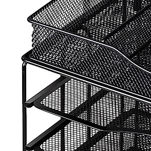 KEEGH Desk Paper Organizer File Tray, 5 Tier Desktop File Organizer Paper Storage Holder with Extra Drawer, Office Desk Organizers and Accessories for Letter/A4 | Screws Free Design