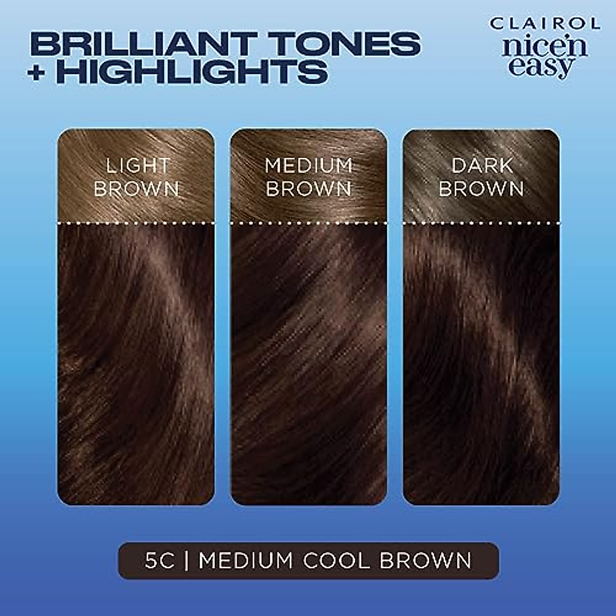 Clairol Nice'n Easy Permanent Hair Dye, 5C Medium Cool Brown Hair Color, Pack of 1