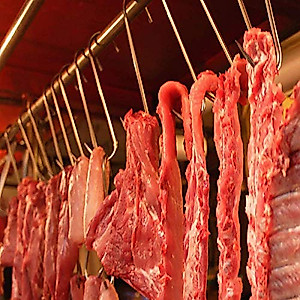 S Hooks for Hanging Meat, 20PS 5" Stainless Steel Sharp Prong S-Hooks Heavy Duty S Shaped Butcher Processing Hanger for BBQ Pork Sausage Bacon Hams Chicken Duck Turkey Poultry Smoker Curing Roast