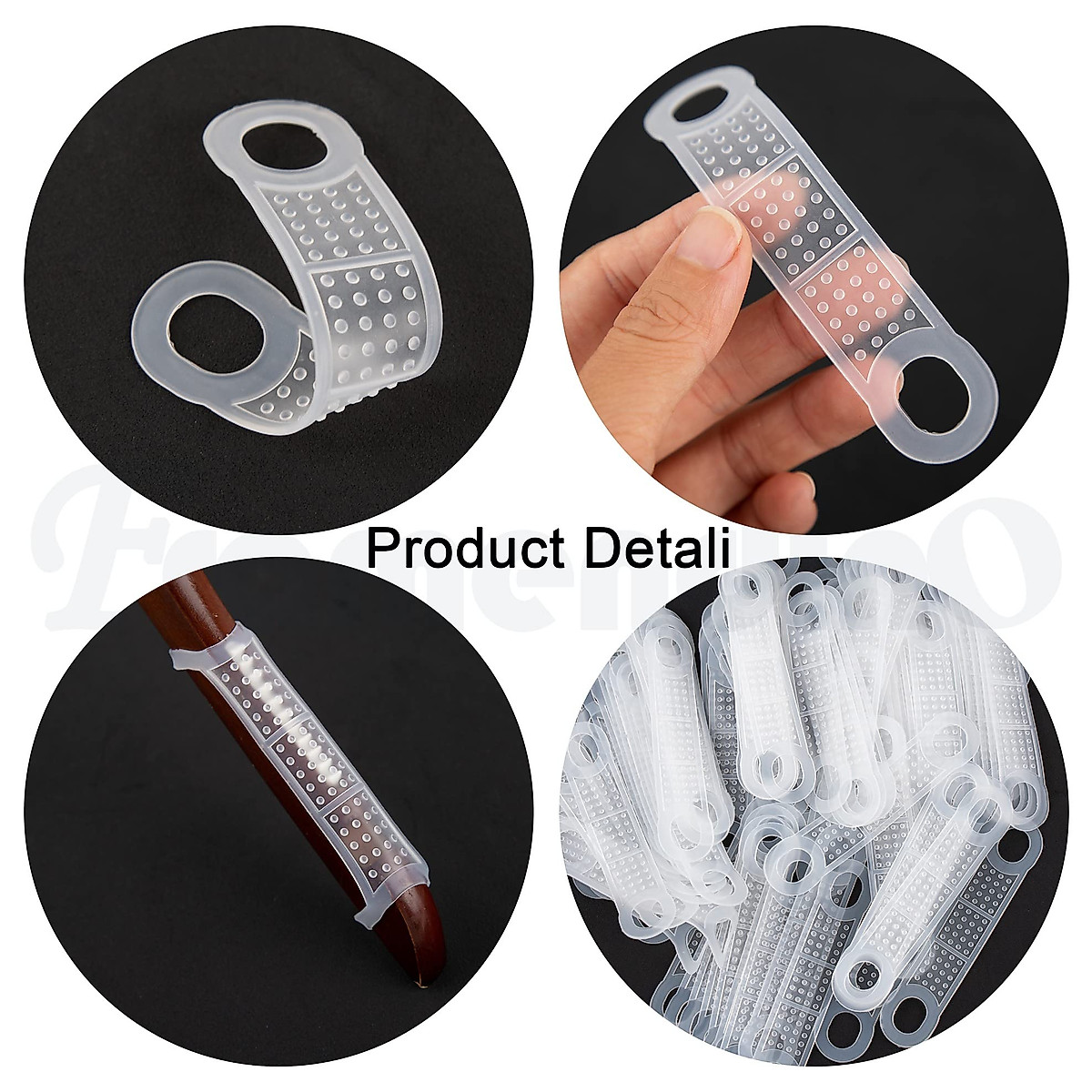 Framendino, 100 Pack Clear Non-Slip Rubber Clothes Hanger Grips Clothing Hanger Strips Clothes Hanging Accessories