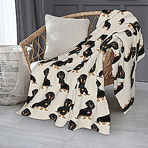 Dachshund Gifts Pet Dogs Throw Blanket, Ultra Soft Microplush Bed Blanket, All Season Microfiber Fleece Throw for Bed Chair Sofa Couch Bedroom 60"X50"