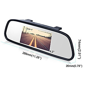 Backup Camera and Monitor Kit,Chuanganzhuo 4.3" Car Vehicle Rearview Mirror Monitor for DVD/VCR/Car Reverse Camera + CMOS Rear-view License Plate Car Rear Backup Parking Camera With 7 LED Night Vision