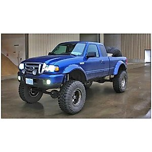 Bushwacker Cutout Pocket/Rivet Style Front Fender Flares | 2-Piece Set, Black, Smooth Finish | 21027-11 | Fits 1993-2011 Ford Ranger Styleside (Excludes FX4)