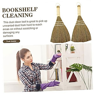 HONMEET 3pcs Kitchen Cleaning Broom Manual Broom Top Hand-Made Broom Dust Removing Broom Household Broom Floor Sweeping Broom Brooms Desk Cleaner Vietnamese Straw Broom Held Toy Miscanthus