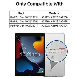 DUNNO Case for iPad 9th/ 8th/ 7th Generation (iPad 10.2-Inch 2021/2020/2019), Shockproof Magnetic Multi-Angles Stand Cover Case with Pen Holder & Card Pocket, Auto Wake/Sleep (Black)