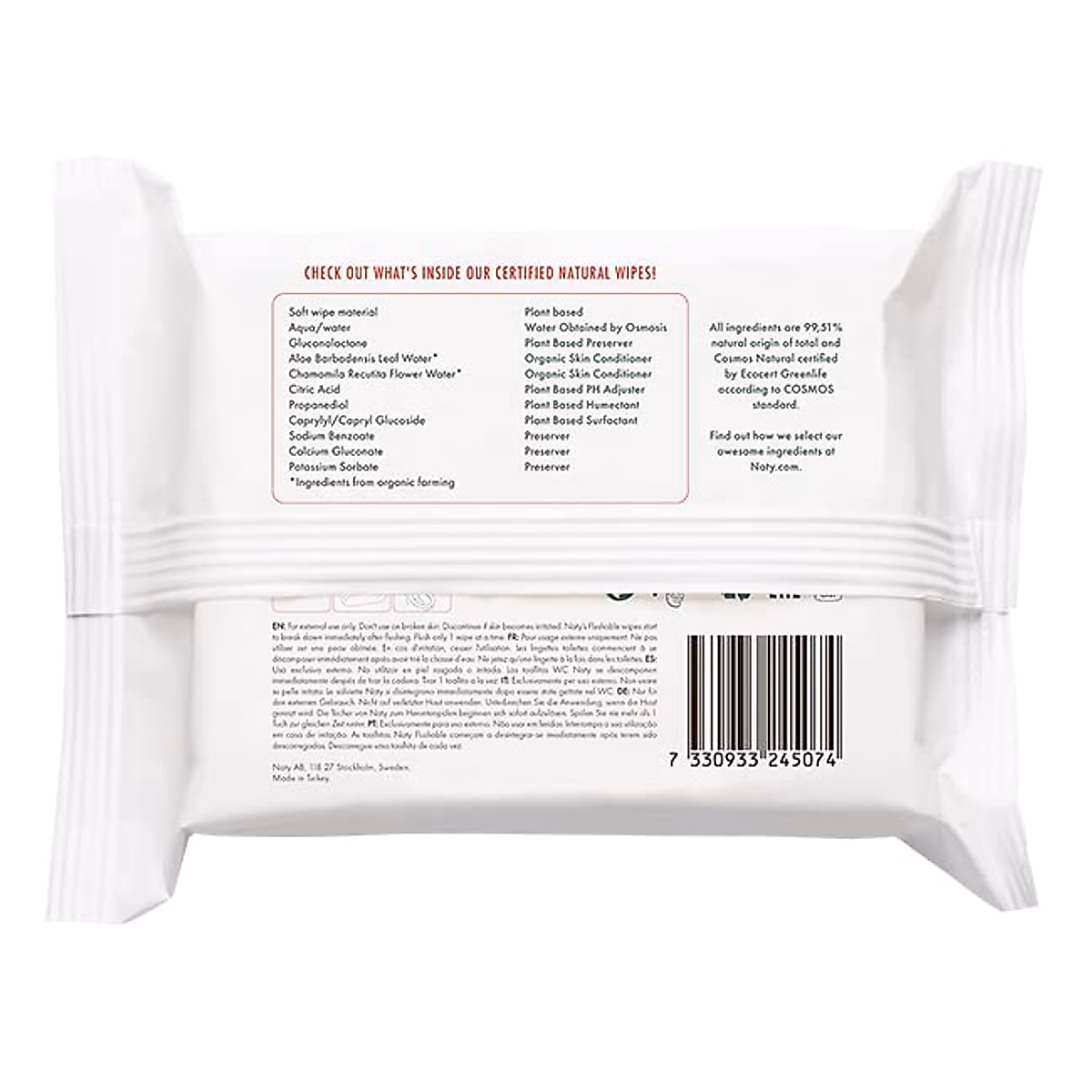 Naty Eco-Sensitive Toddler Wipes - Resealable Top - 42 ct