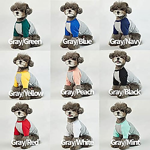 Lucky Petter Dog Shirt for Small and Large Dogs Raglan Cotton T-Shirts Soft Breathable Dog Shirts pet Clothes Gray Series (3X-Large, Gray/Blue)