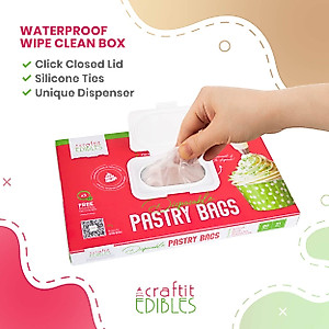 Extra Large Piping Bags 21 Inch Disposable Piping Bag - 80 Heavy Duty Durable Extra Wide + 2 Ties – Bakers Choice Microwaveable Large Pastry Bags Set - Icing Piping Bags by Craftit Edibles