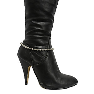 TFJ Women Western Fashion Jewelry Boot Chain Bracelet Silver Links Classic Bling Shoe Charm