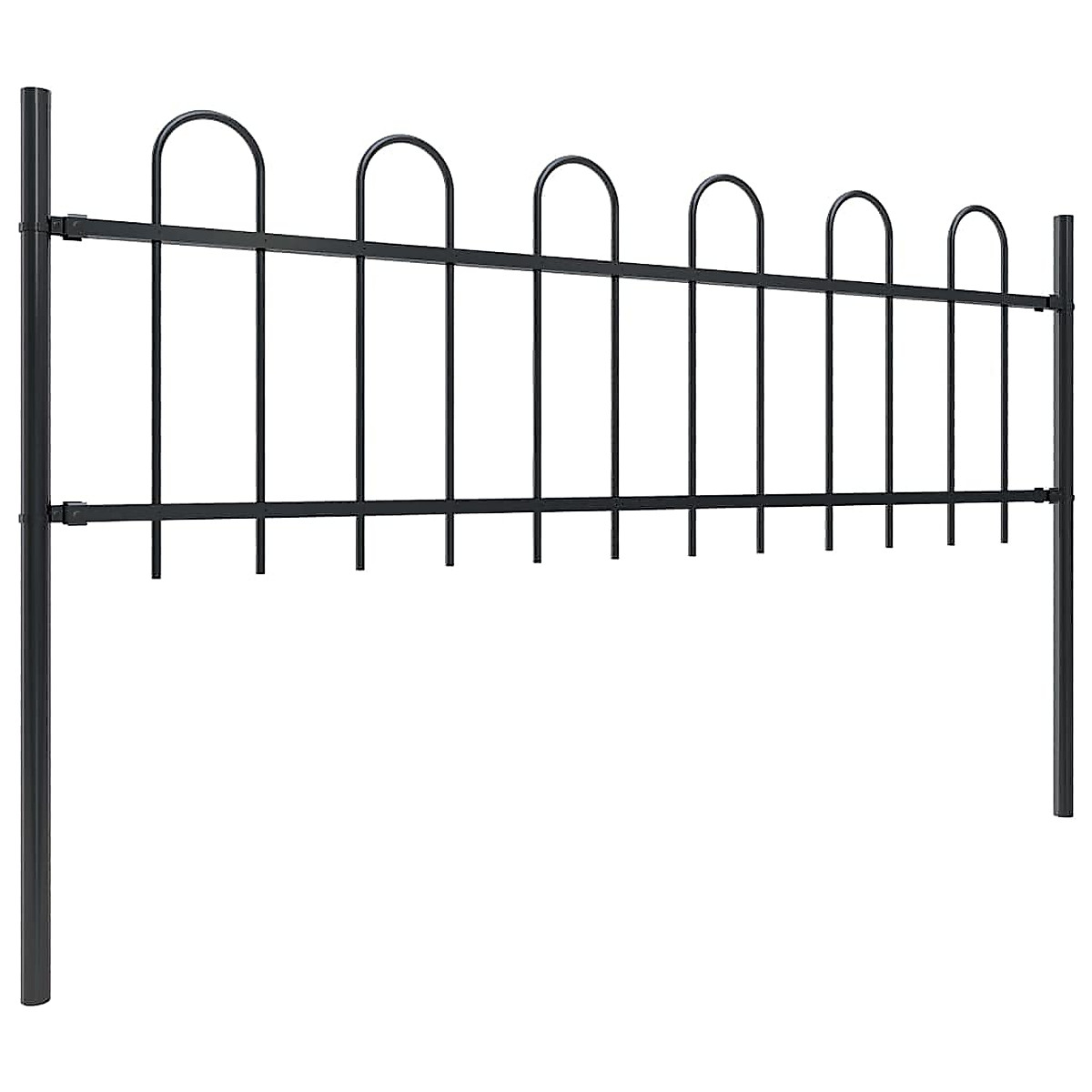 Garden Fence with Hoop Top,Garden Fence Border,Portable Fence,Privacy Fence,Fencing for Yard,Private Fence,Garden Fence for Dogs,for Patio,Backyard,Outdoor Pool,Porch,Steel 11.2ft Black