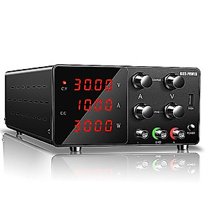 NICE-POWER DC Power Supply Variable: 30V 10A Adjustable Switching Regulated High Precision 4-Digits LED Display 5V/2A USB Port Output & Input Power Cord Bench Lab Power Supplies