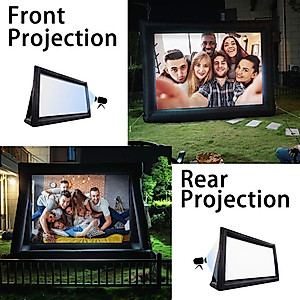Yimukaka 25Ft Inflatable Movie Screen with Stand for Outside-Support Rear Projection-Stable Outdoor Frame-Outdoor Movie Screen Use in Combination with Projector and Speaker