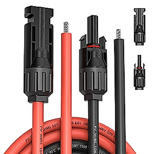 Bundle | Kohree Solar Crimping Tool Cable Connector + 10 AWG Solar Panel Cable Wire 10 Ft Extension Cable