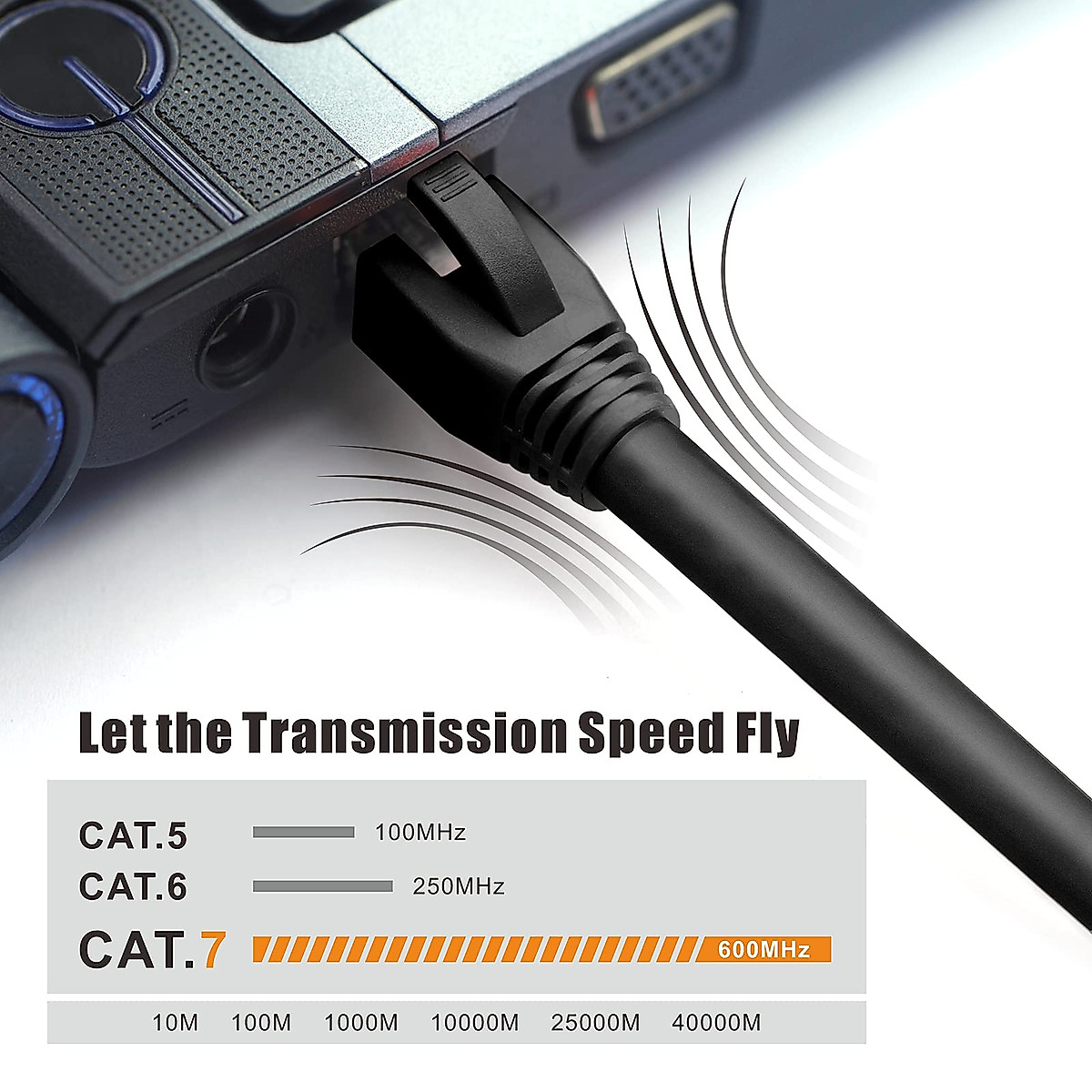 VCELINK Cat7 Cat6A RJ45 Pass Through Connectors Shielded 30-Pack, 3-Prong 50μ Gold Plated Modular Plug Ethernet Ends with Strain Relief Boots (Black)