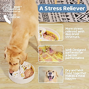 Puzzle Feeder Slow Feeder Dog Bowls, Dog Lick Bowls for Dogs, Slow Feeder for Dry, Wet, and Raw Food, Slow Feeder Dog Bowls for Large Breed,Blue