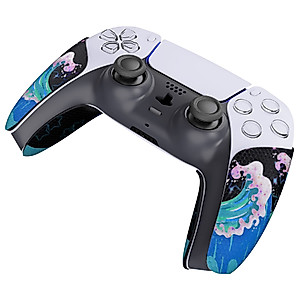 eXtremeRate PlayVital Anti-Skid Sweat-Absorbent Controller Grip for ps5 Controller, Professional Textured Soft Rubber Pads Handle Grips for ps5 Controller - Shimmering Waves