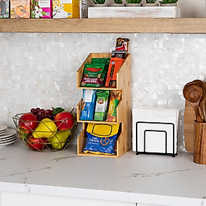 Mind Reader Coffee Condiment and Accessories Caddy Organizer, Bamboo Brown