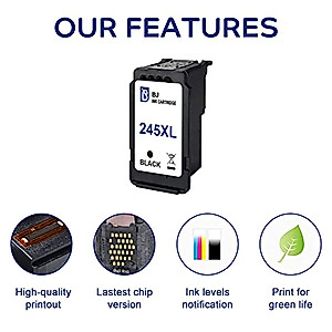 BJ Ink Cartridge Replacement for Canon PG 245XL 245 XL Compatible with Canon PIXMA iP2820 MG2420 MG2520 2920 MG2922 MG2924 MX492 MX490 Printer(1 Black)
