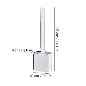 Silicone Brush Toilet Brush Clear Double Sided Brush Head Toilet Cleaner Brush Home Bathroom Toilet Bowl Brush and Holder Set