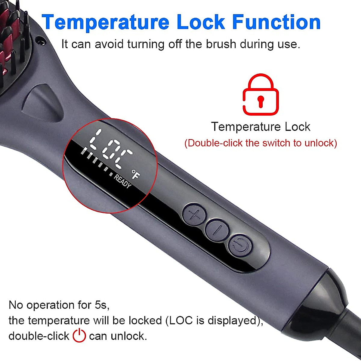 Hair Straightener Brush, Byzesou Ionic Hair Straightener Comb with Auto Temperature Lock and Auto-Off Function, 30s Fast Heating, 16 Heat Levels Perfect for Professional Salon at Home