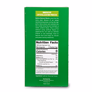 Stevia + Erythritol 1:8 Sweetener - 500 packets | 1 packet = 2 tsp of sugar | Healthier Sugar Substitute - 0 Calories - 0 Glycemic Index - Keto and Paleo - 0 Net Carbs - Non-GMO - NaTivo Wellness