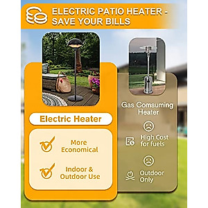 Star Patio Outdoor Heater, Outdoor Heater, 1500W Infrared Heater with Dome Shape and Hammered Bronze Finish, Adjustable Height Outdoor Heater, STP1566-B-S-N1