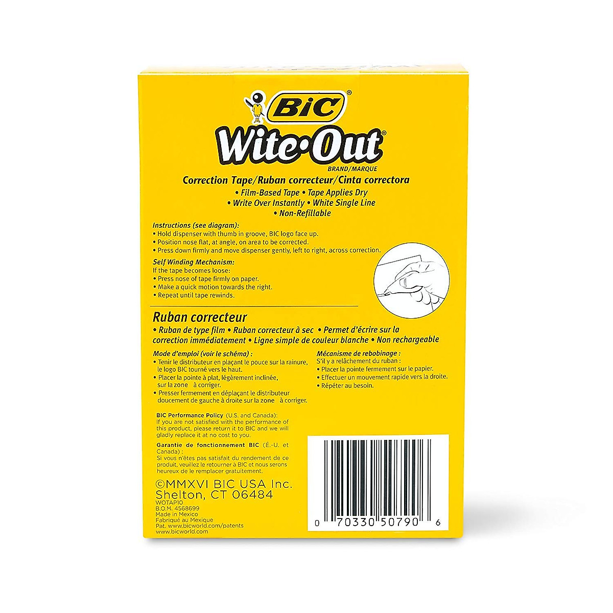 BIC Wite-Out Brand EZ Correct Correction Tape, White, 35 Count Total (35 Count Total)