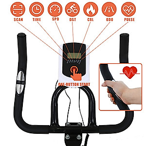 Exercise Bike Recumbent Cycling Bike Indoor Cycle Stationary Workout Equipment with Multi-Speed Adjustment of Resistance and Pulse LCD Display for Home Office
