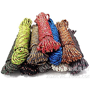 All-Purpose Clothesline, 0.2 inch X 11 Yard (10 M) Nylon Braided Rope, Weather Resistant Laundry Line Cord for Hanging and Drying, Portable Lightweight Indoor Outdoor Travel - Pack of 3