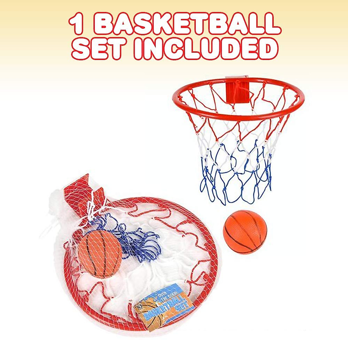 ArtCreativity Over-The-Door Hanging Basketball Hoop Game – Includes 1 Mini Basketball & 1 Net Hoop – Easy Setup Design for Home, Office, or Bedroom – Fun Gift for Boys, Girls, Toddlers, & Adults