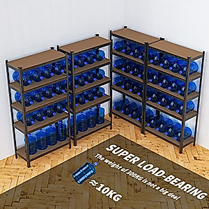 Vandise Garage Storage Shelve Heavy Duty Multipurpose Garage Shelving, 1544lbs Capacity Metal Shelve for Storage, 4 Tier Metal Shelving, Bolt-Free Assembly, Adjustable High (Black)