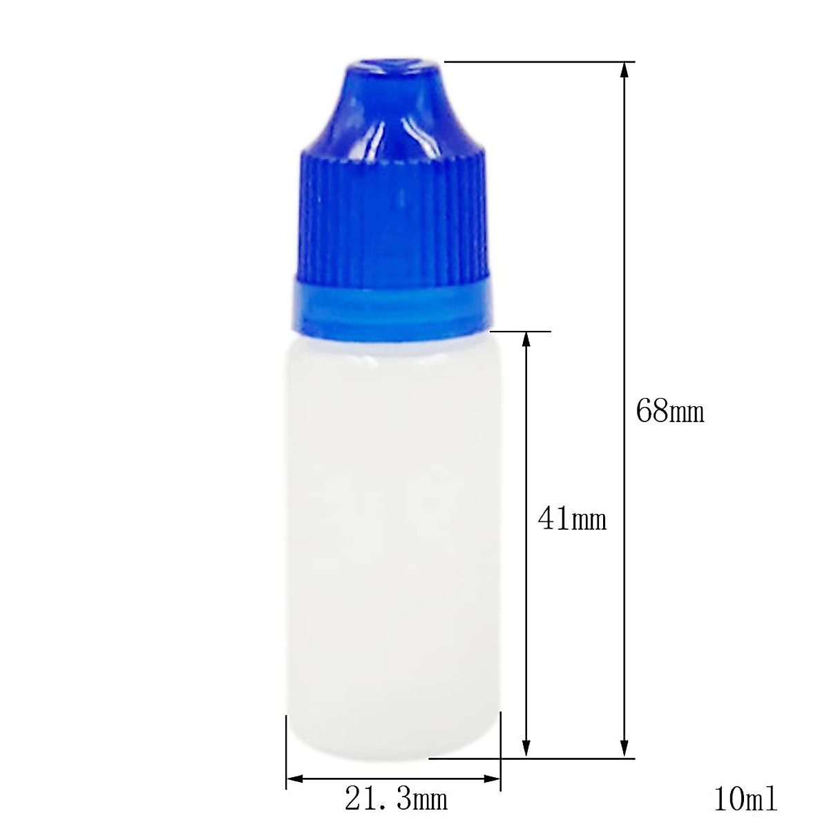NANSHINE 10MLx50 LDPE Plastic Dropper Bottles Empty Squeeze Liquid Eye Dripper Containers with Child Resistant Cap (Bottles + Mixing Color Caps + Tips+label)