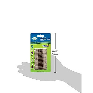 (4 Pack) Petsafe Busy Buddy Refill Ring Dog Treats For Select Busy Buddy Dog Toys, Natural Rawhide, Size B