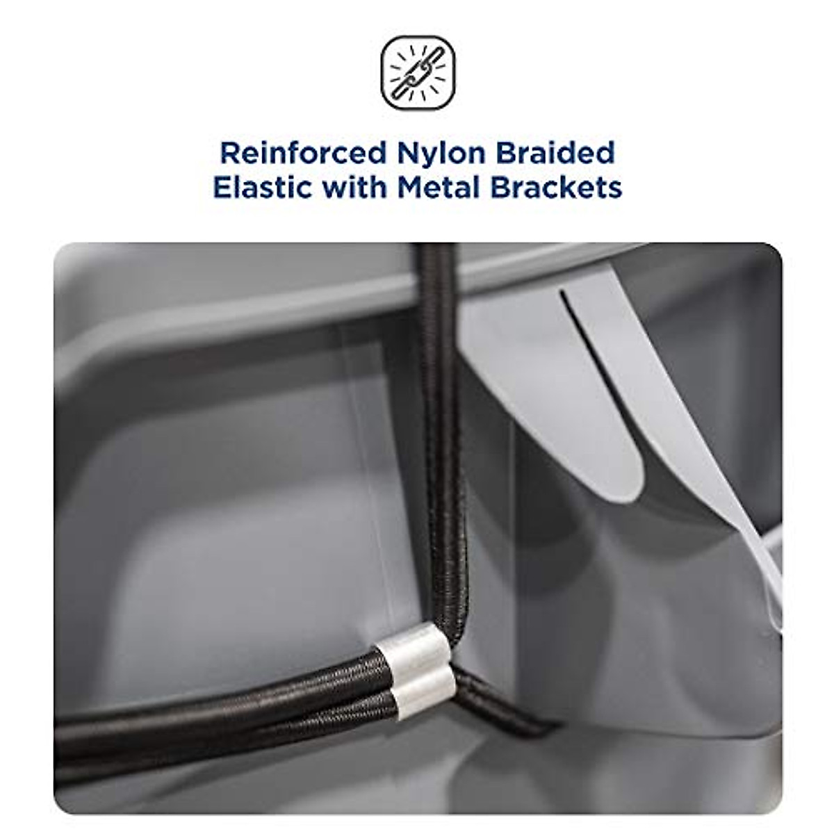 Encased Trash Can Lock for Animals/Raccoons, Bungee Cord Heavy Duty Large Outdoor Garbage Lid Lock (Trash Can NOT Included)