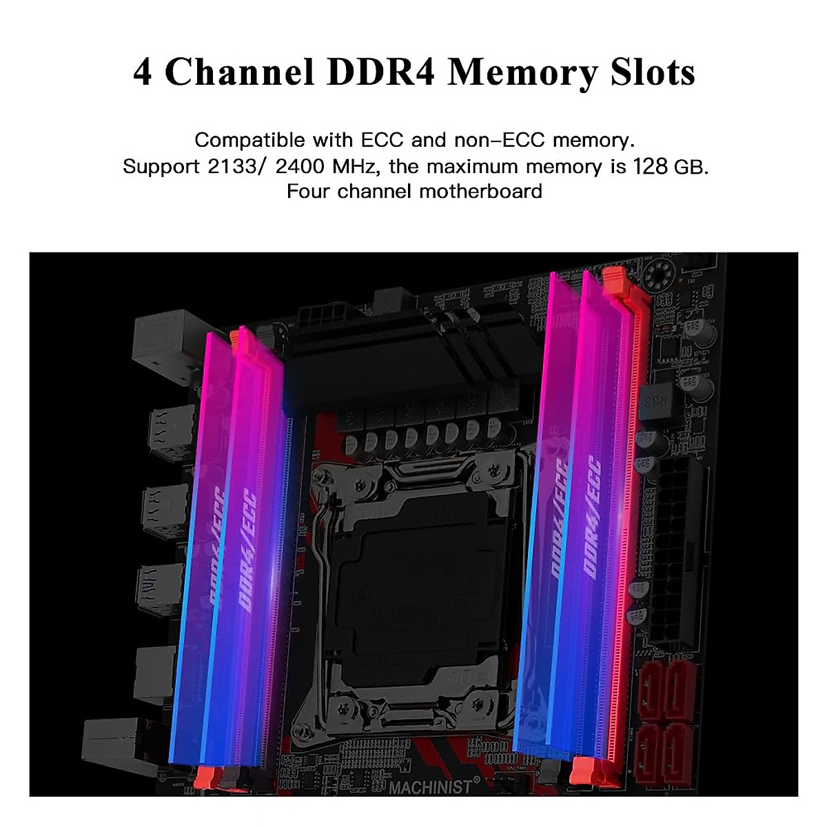 MACHINIST X99 LGA 2011-V3 Motherboard, Micro ATX Motherboard (PCIe 3.0, M.2 Slots, 4 Channel DDR4, SATA 6Gb/s) for Intel XEON E5 V3/V4, Core i7 seriers CPUs, PC Server Mainboard with Diagnostic Card